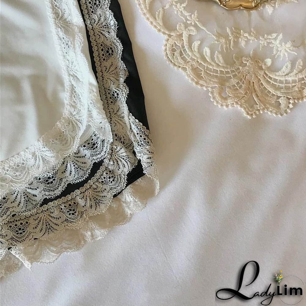 Pure Color Lace Side Shorts - Ladylim