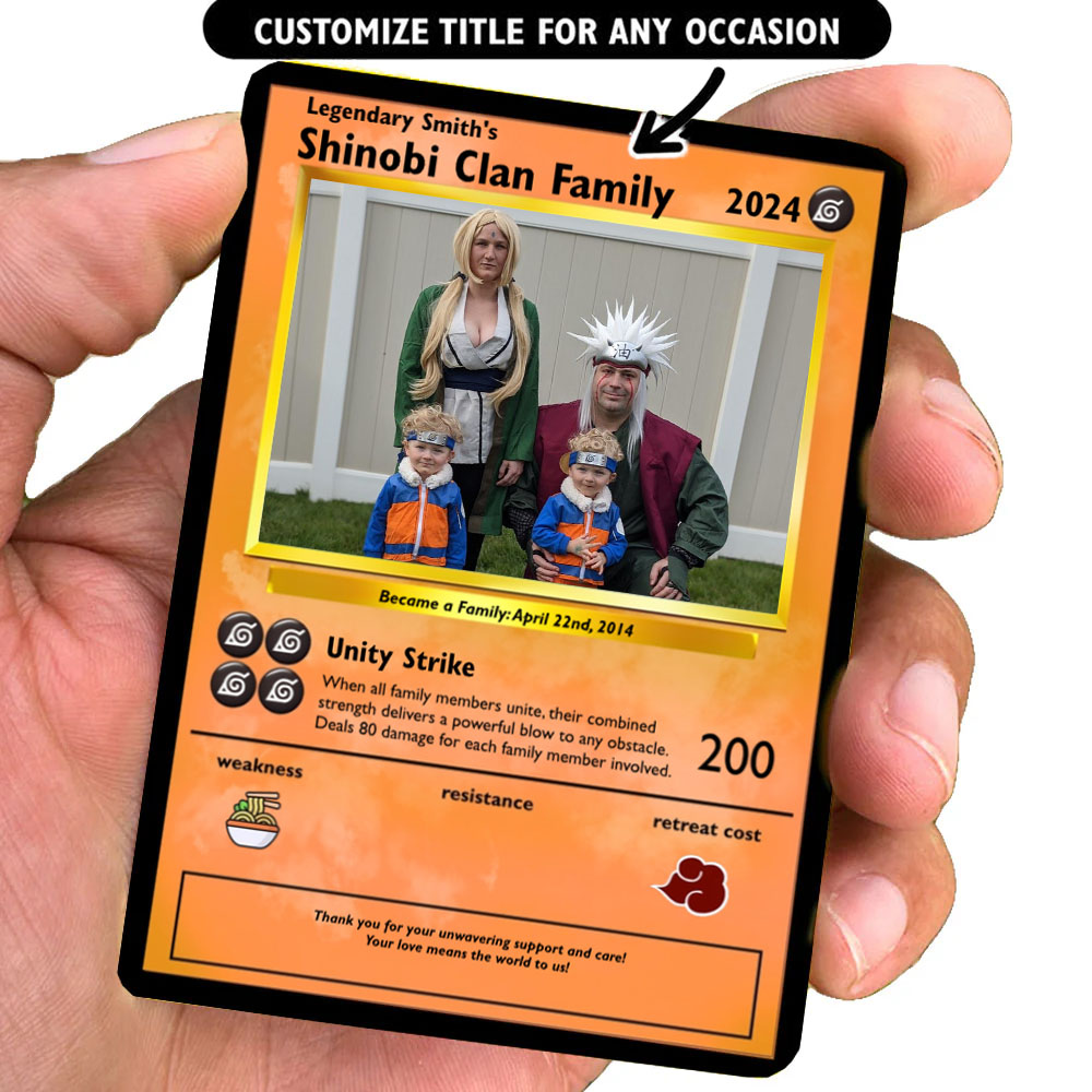 Custom Shinobi Clan Family Gold Metal card!Upload your photos to ...