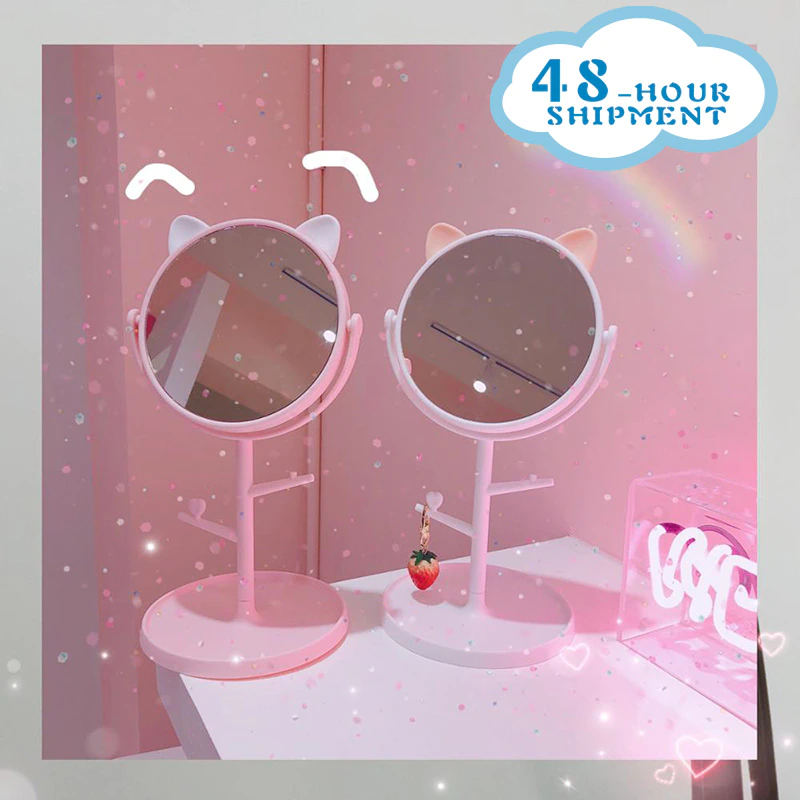 Nigikala Beauty Folding Makeup Mirror Ladies Kawaii Makeup Vanity ...