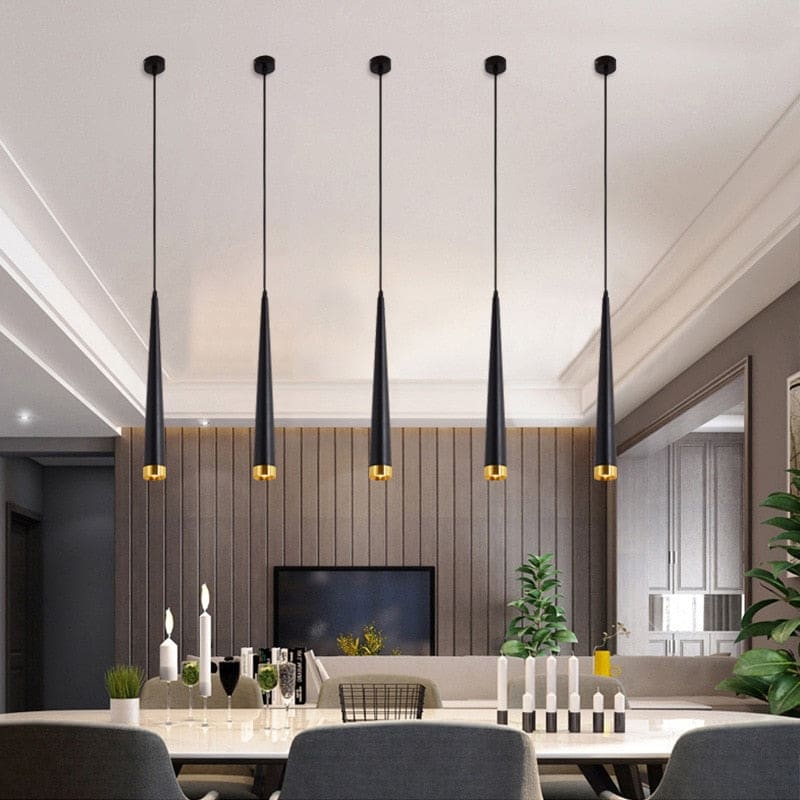 LED Pendant Lights Cone Long Tube Hanging Lamp Kitchen Lighting 7W