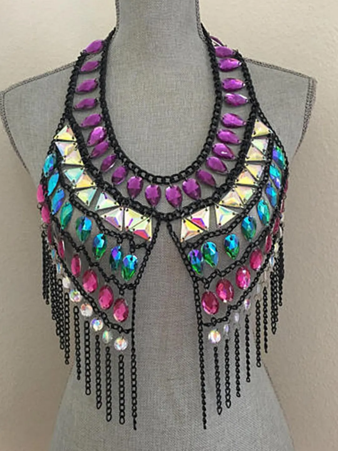 Uaang y2k halter rhinestone crop top women 2022 summer see through ...