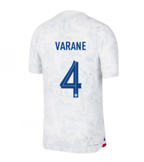 France Raphaël Varane 4 Away Shirt Kit World Cup 2022