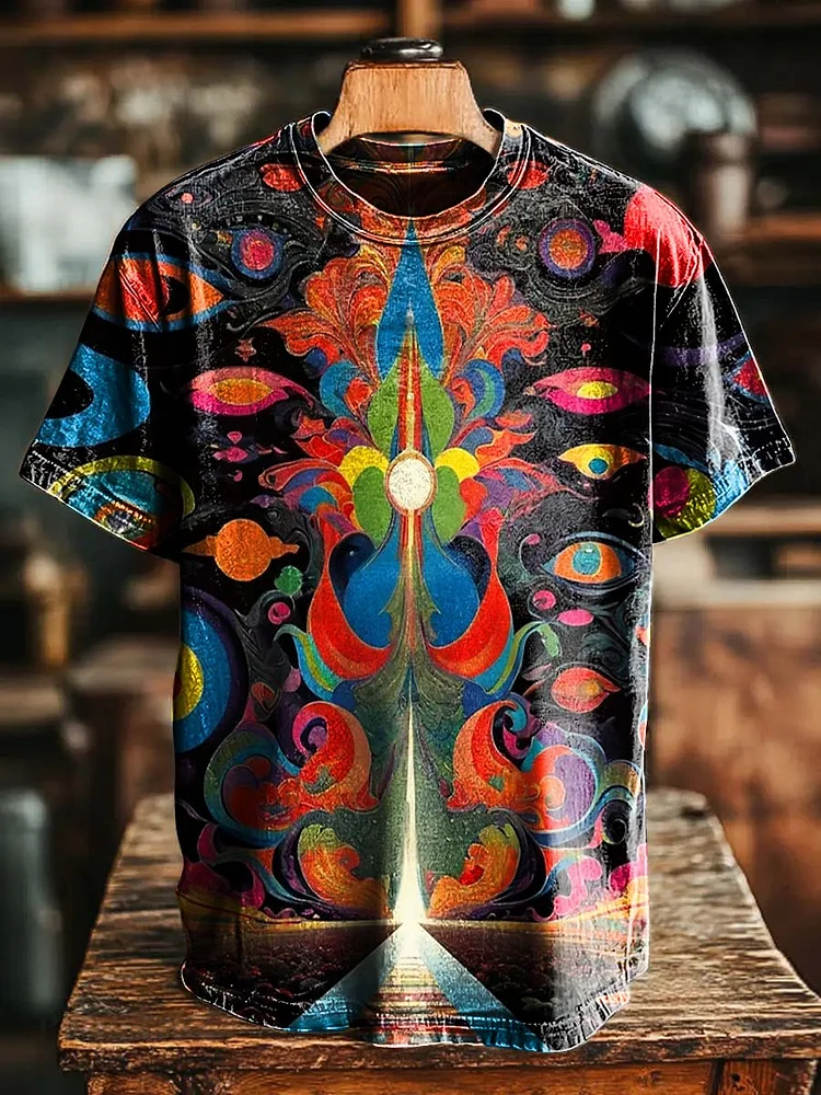 Colorful Symmetrical Abstract Art Print T-shirt