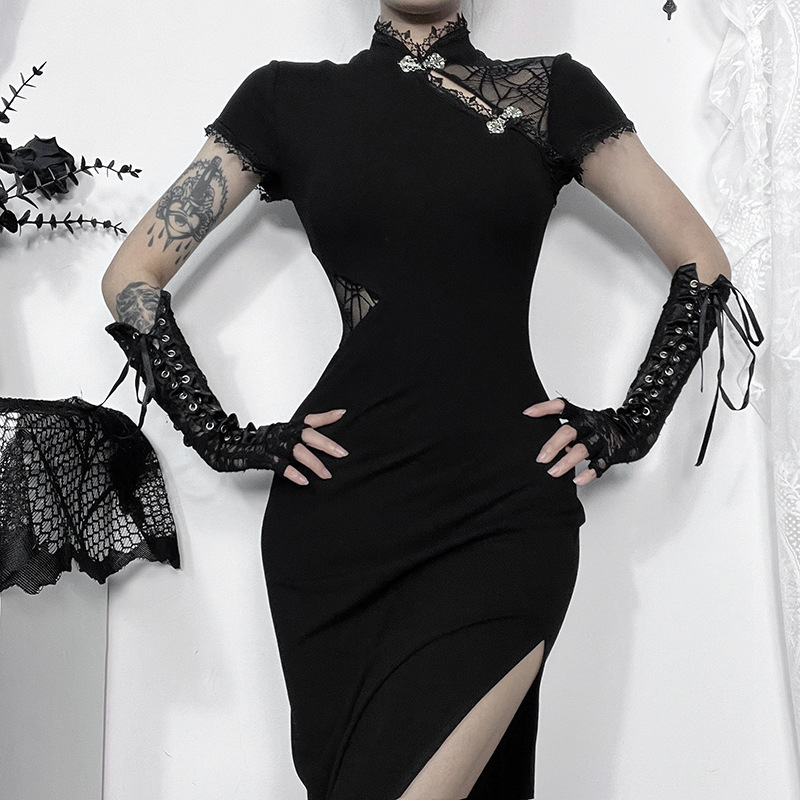 Uveng Summer 2024 New Fork Dress, Dark Style, Sexy Slim, Stitched ...