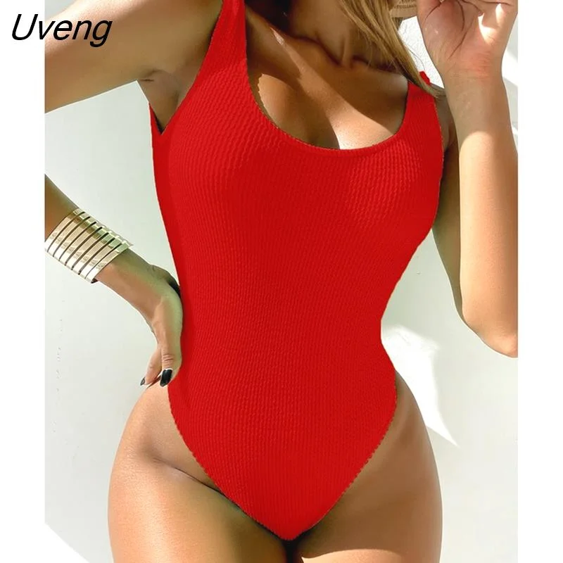 Uveng 2022 Sexy Women One Piece Swimsuit Swimwear Brazilian Swimming