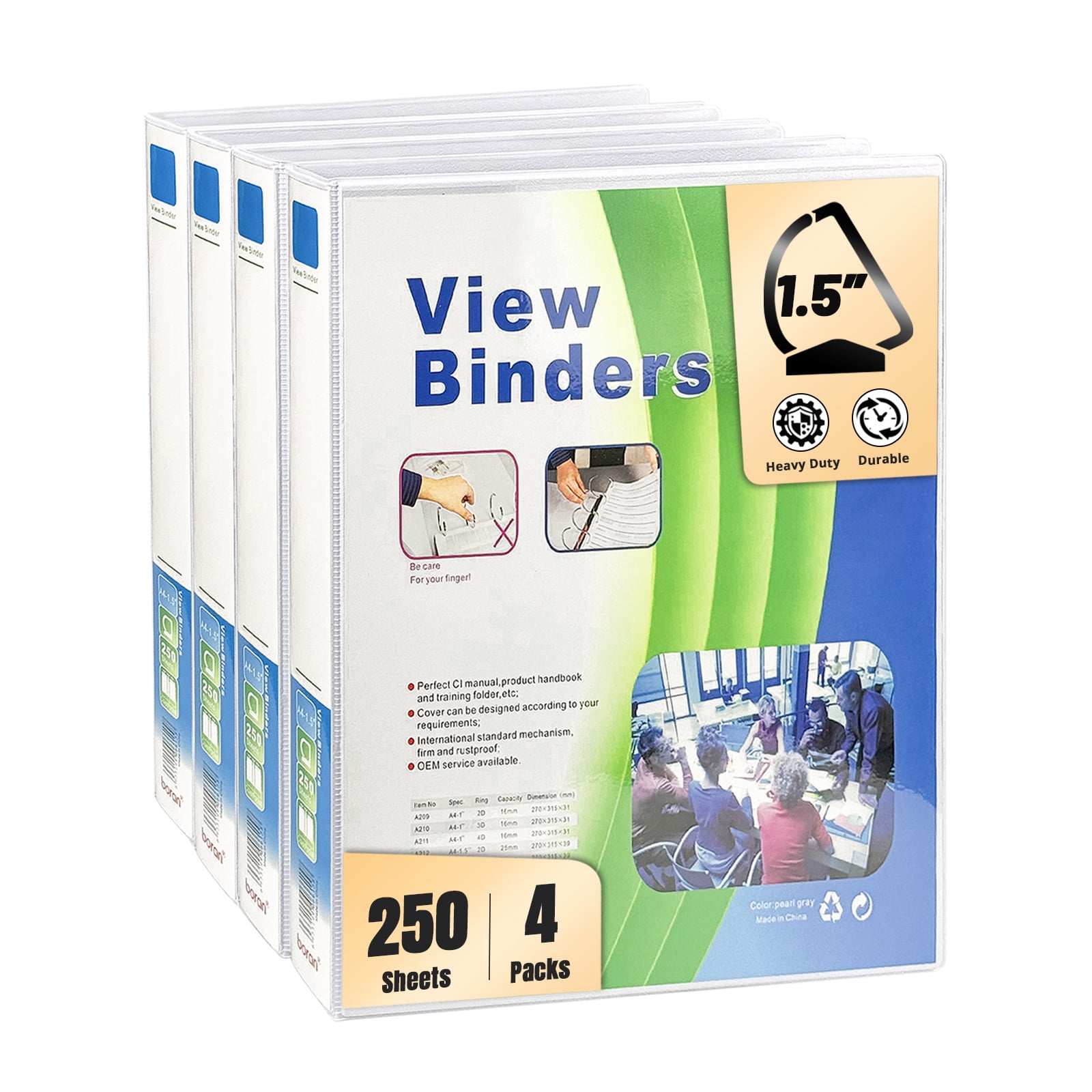 X BOARD 3 Ring Binder 1.5 inch Heavy-Duty View Binders for School ...