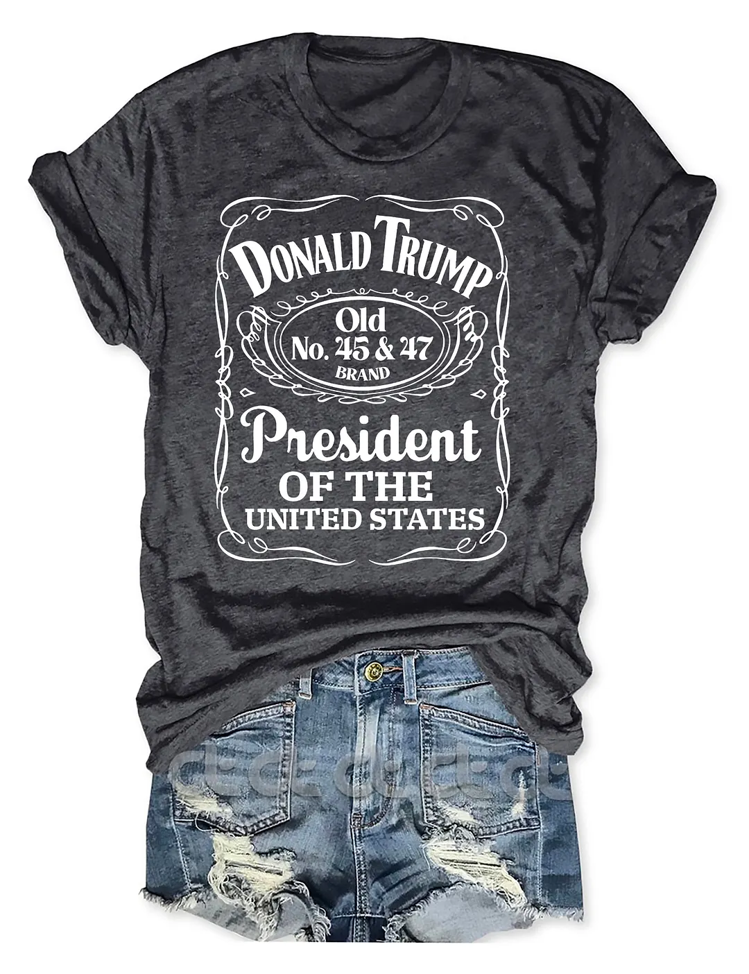 Donald Trump Whiskey Bottle Label Parody T-Shirt