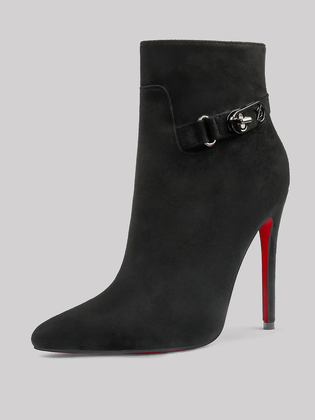 120mm Women's Ankle Boots Closed Pointed Toe Red Bottom Shoes ...