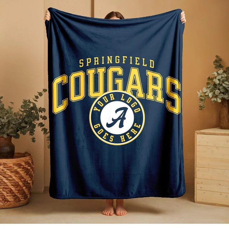 Custom Team Blanket, School Sport Team Logo Personalized Blanket With ...