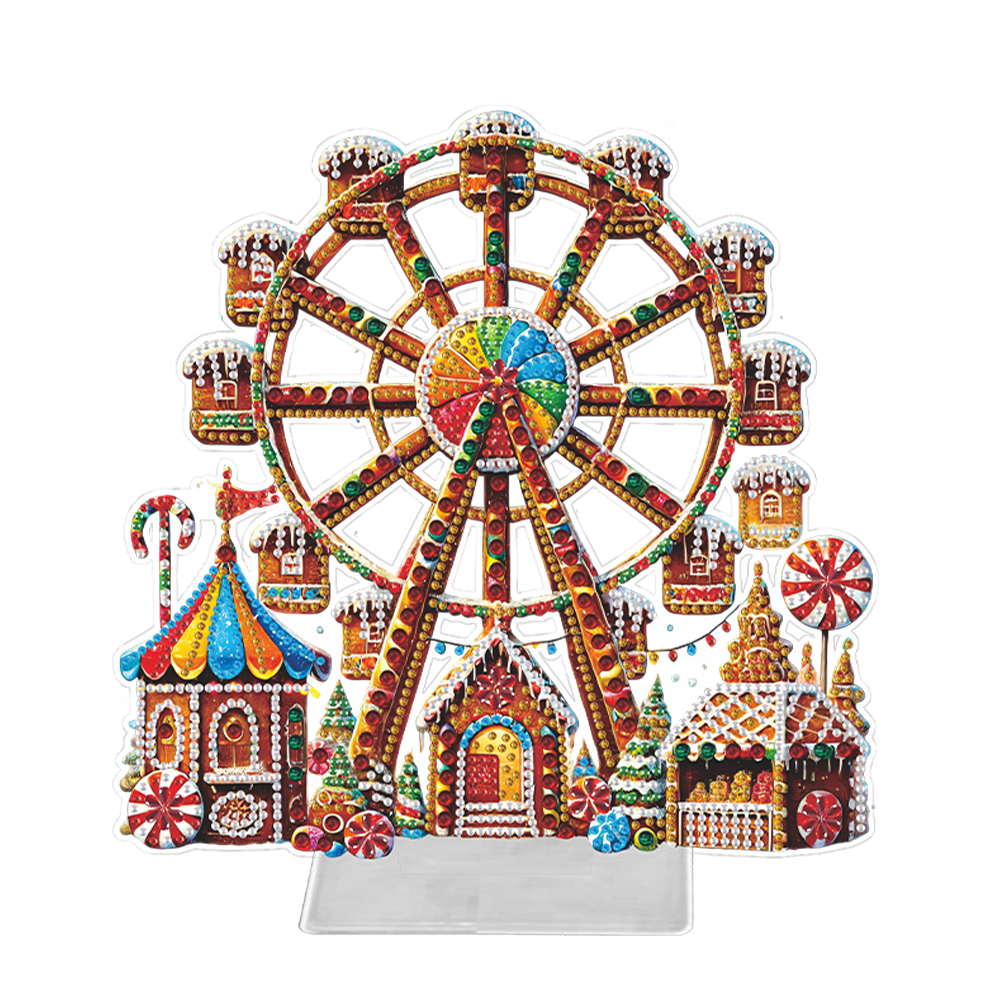 Acrylic Christmas Ferris Wheel Special Shape Diamond Painting Desktop ...