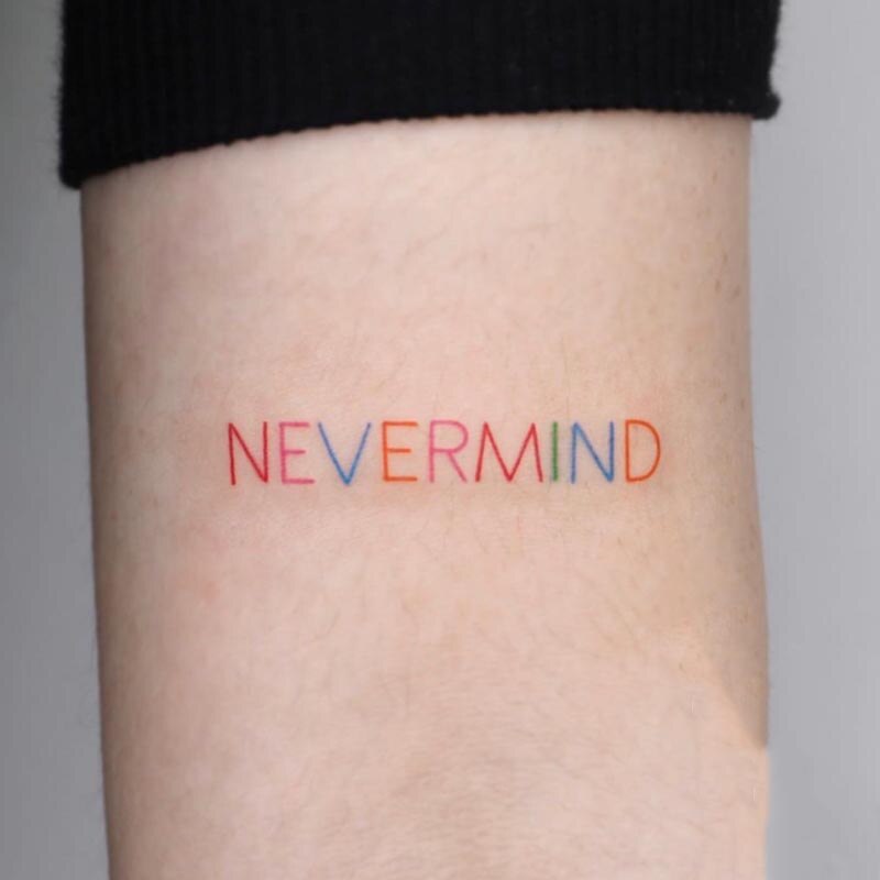 Waterproof Temporary Tattoo Stickers Rainbow English Alphabet Tattoo ...