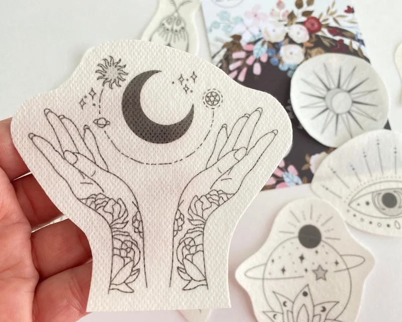 Water Soluble Moons and magic Embroidery Pattern，Peel and Stick ...