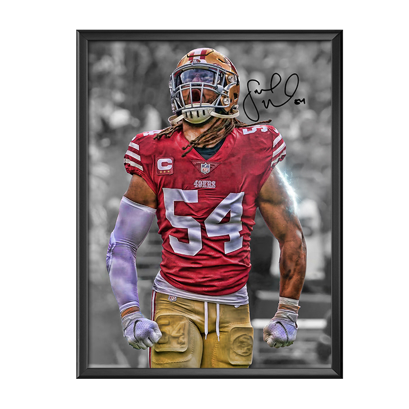 Fred Warner-San Francisco 49ers Poster Art Autographed