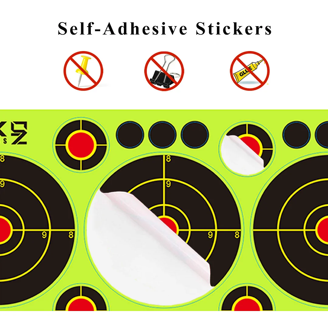 GearOZ Bullseye Splatter Target Stickers, 3 Inch Reactive Shooting ...