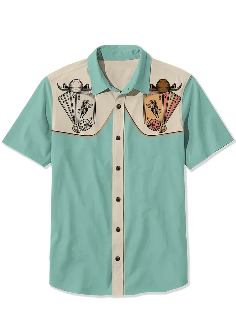 Cowboy Hat&Poker Ace - 100% Cotton Shirt