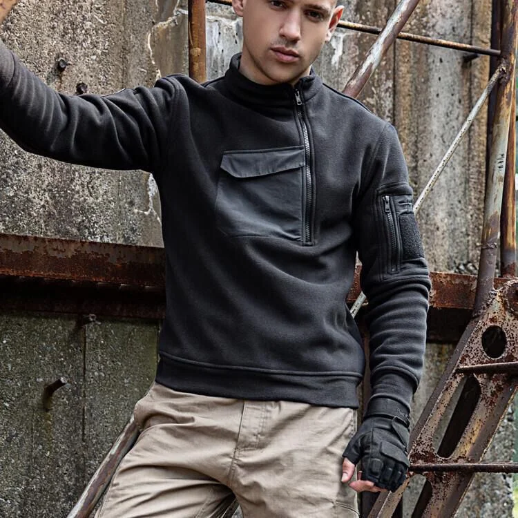 Autumn Winter Outdoor Tactical Fleece Thick Pullover Jacket