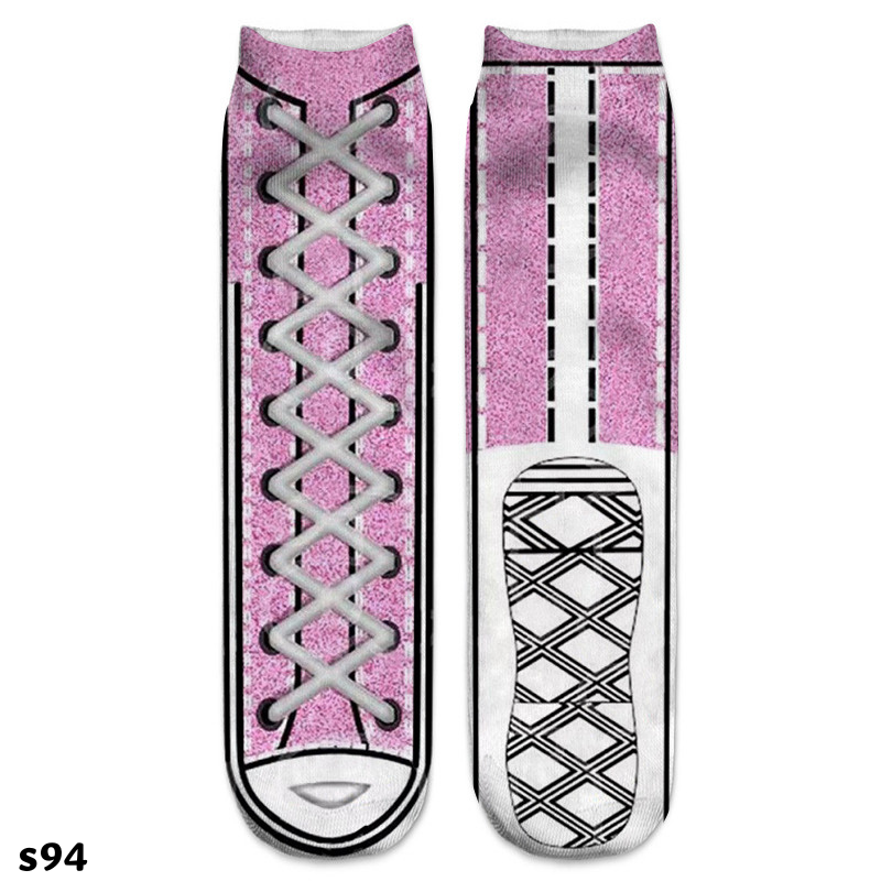 Fun 3D Canvas Shoe Print Socks