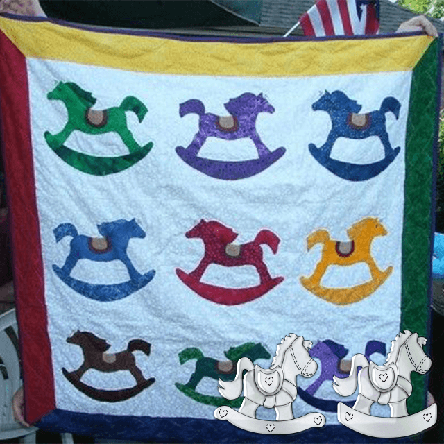 Vintage Rocking Horse Quilt Template Set(A+B Style)-With Instructions