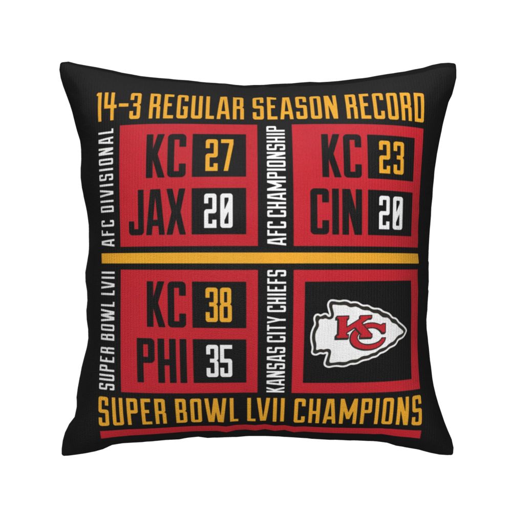 Kansas City Chiefs Super Bowl LVII Champions Scoreboard Showcase Pillowcase
