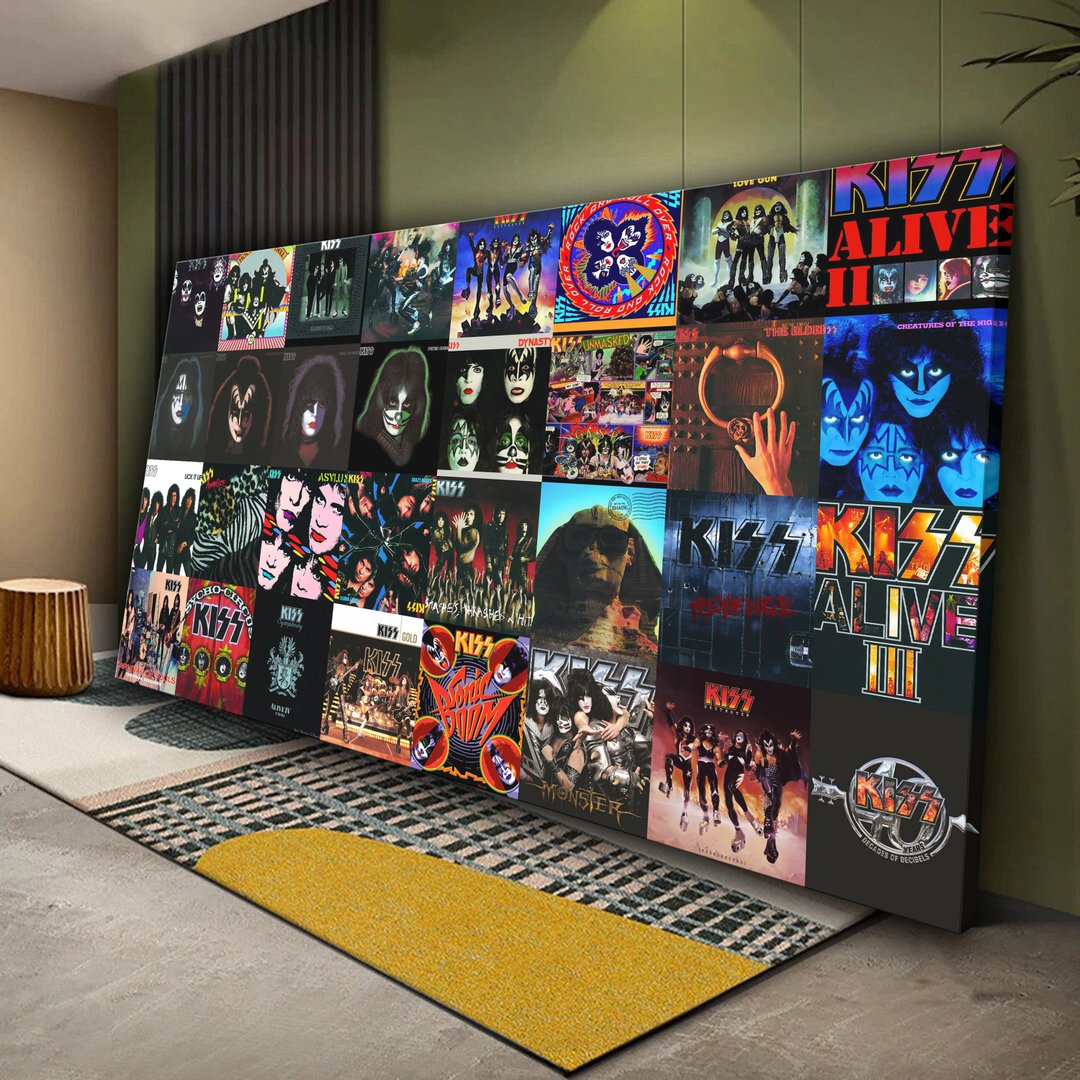 Kiss Album Covers Collage Canvas Wall Art
