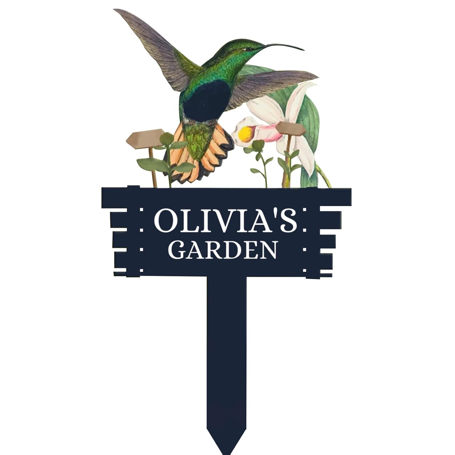 Personalized Garden Sign, Colorful Bird Metal Signs Customized ...