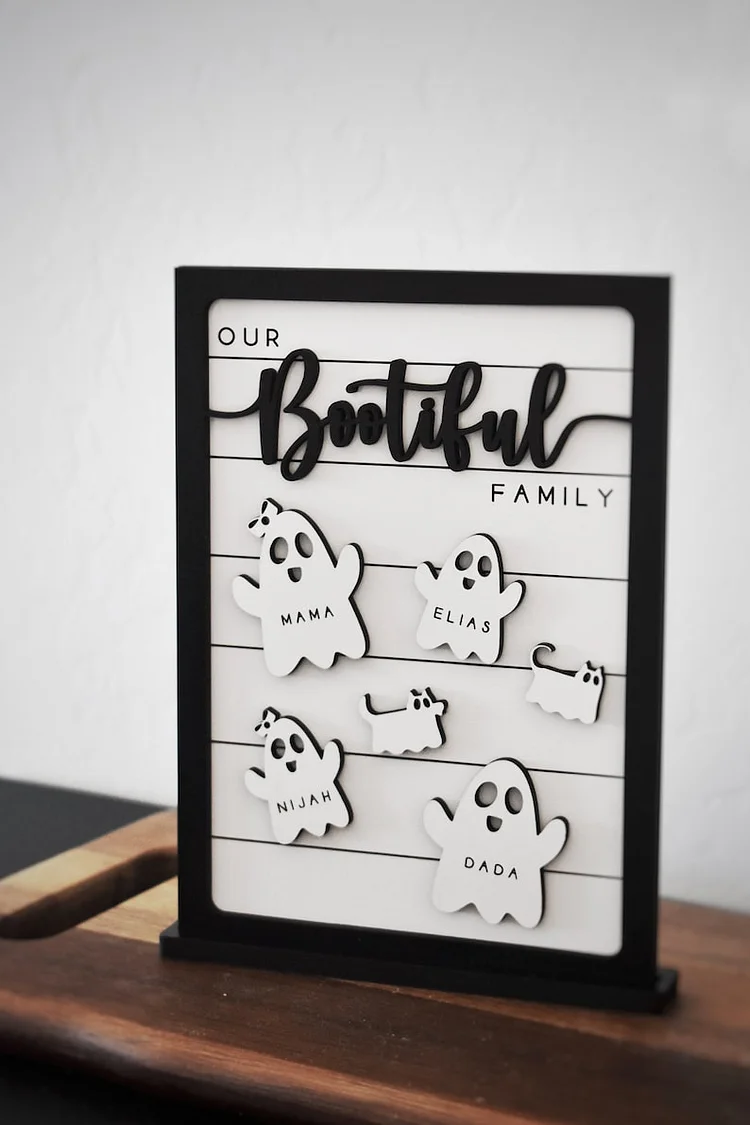 Our Bootiful Family Sign | Customized Family Ghost Sign | Halloween ...