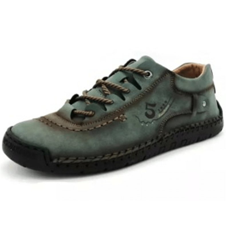 Armando - Vintage Leather Hand-stitching Casual Shoes With Supportive Soles