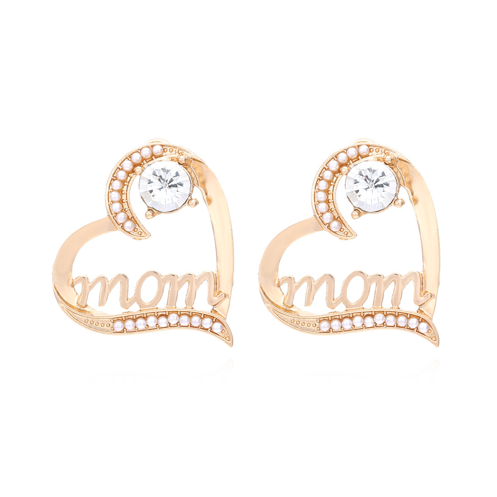 Mom Earrings Diamond Cute Earrings for Mother