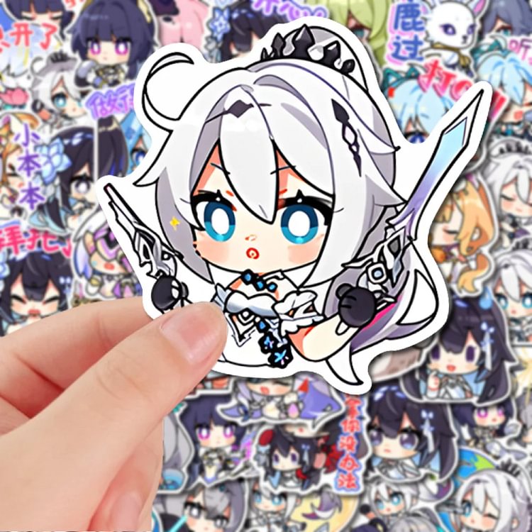10/56Pcs Honkai Impact 3 Cartoon Stickers