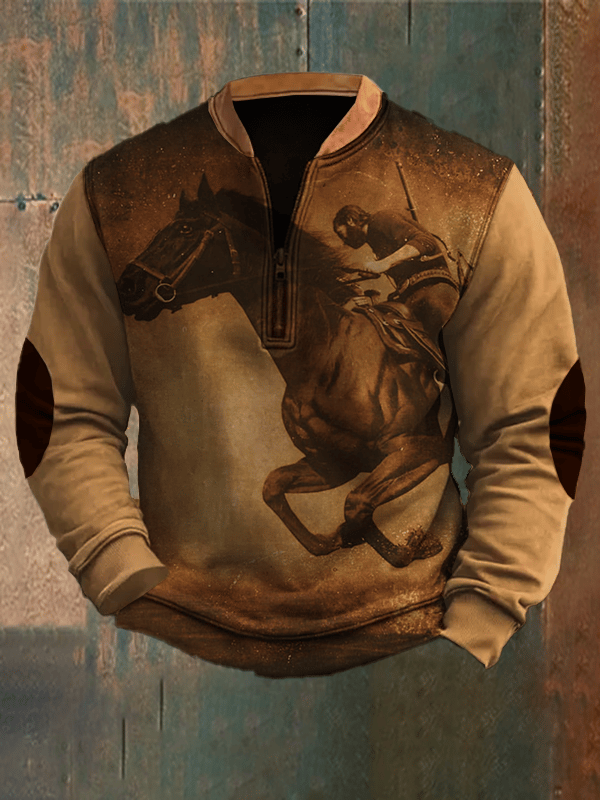 Western Riders Print Vintage Sweatshirt