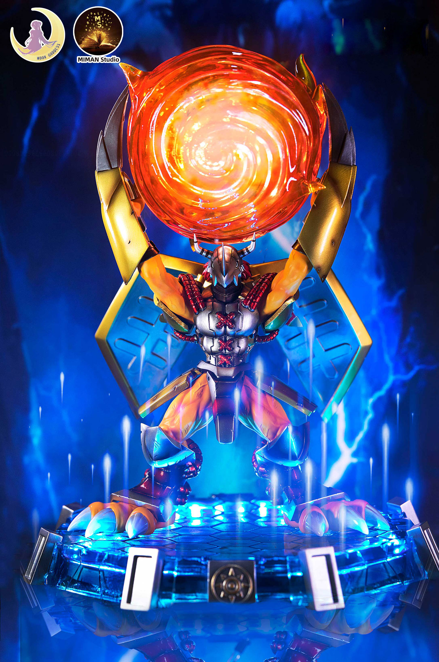 War Greymon with LED - Digimon Resin Statue - Moon Shadow Studios [In ...