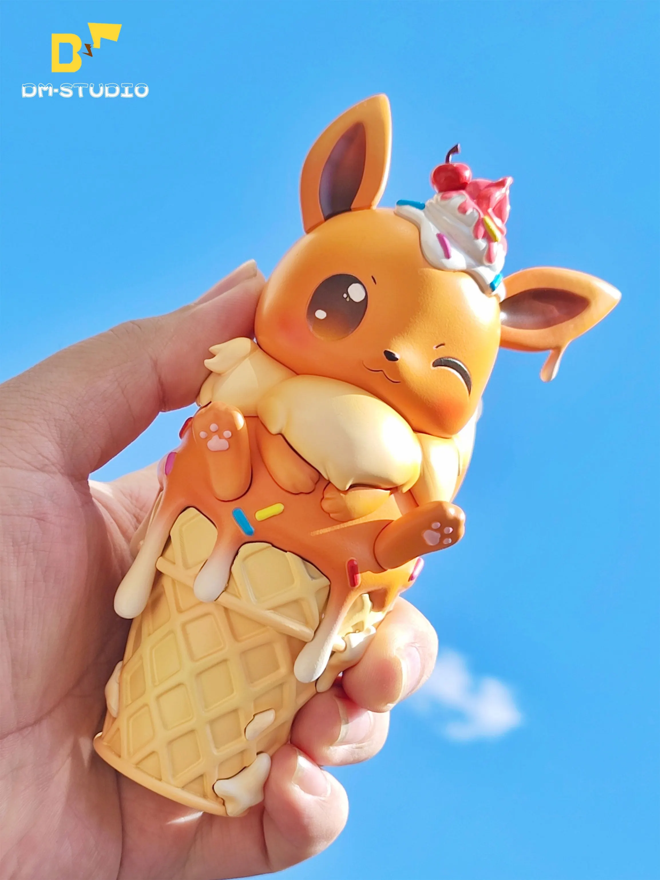 Big & Small Ice Cream Eevee - Pokemon Resin Statue - DM Studios [In Stock]