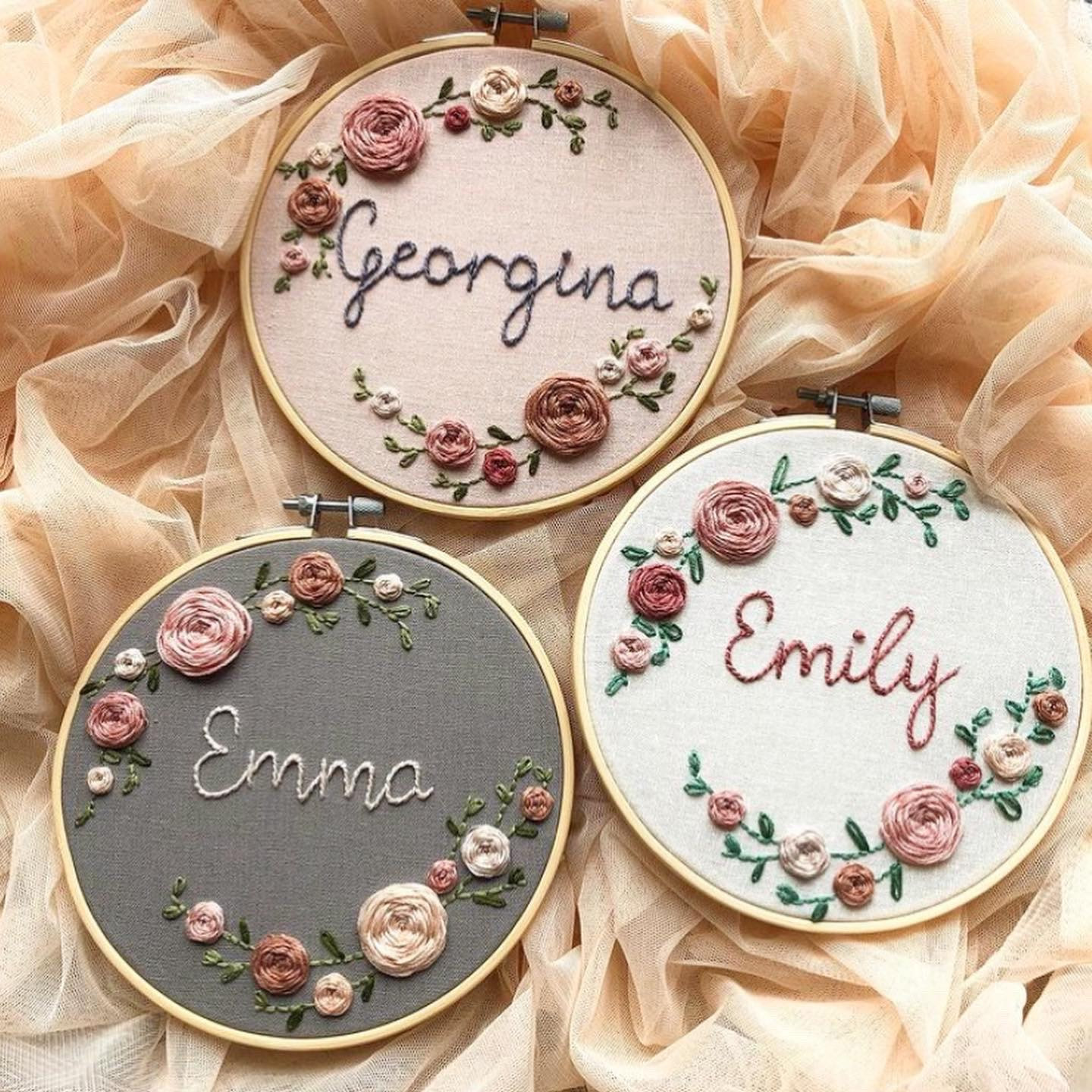 Personalise Floral Name Embroidery Kit
