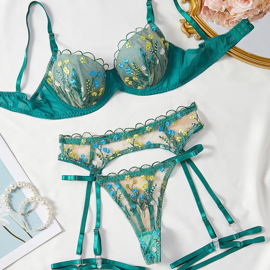 Billionm Hot Underwear Beautiful Embroidered Flower Lace Sexy Lingerie ...