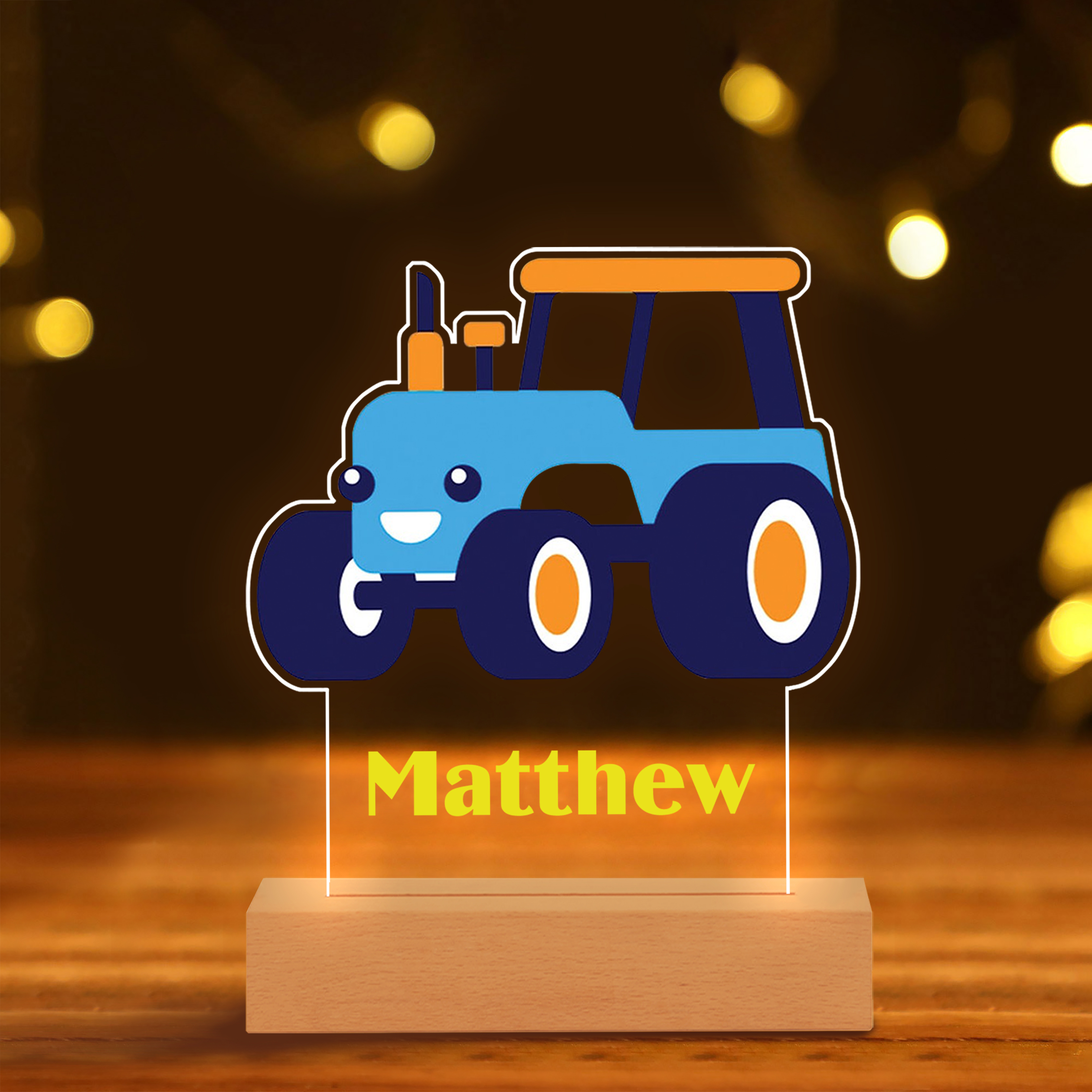 Personalized Cute Car Name Night Light LED Lamp Gifts For Kids