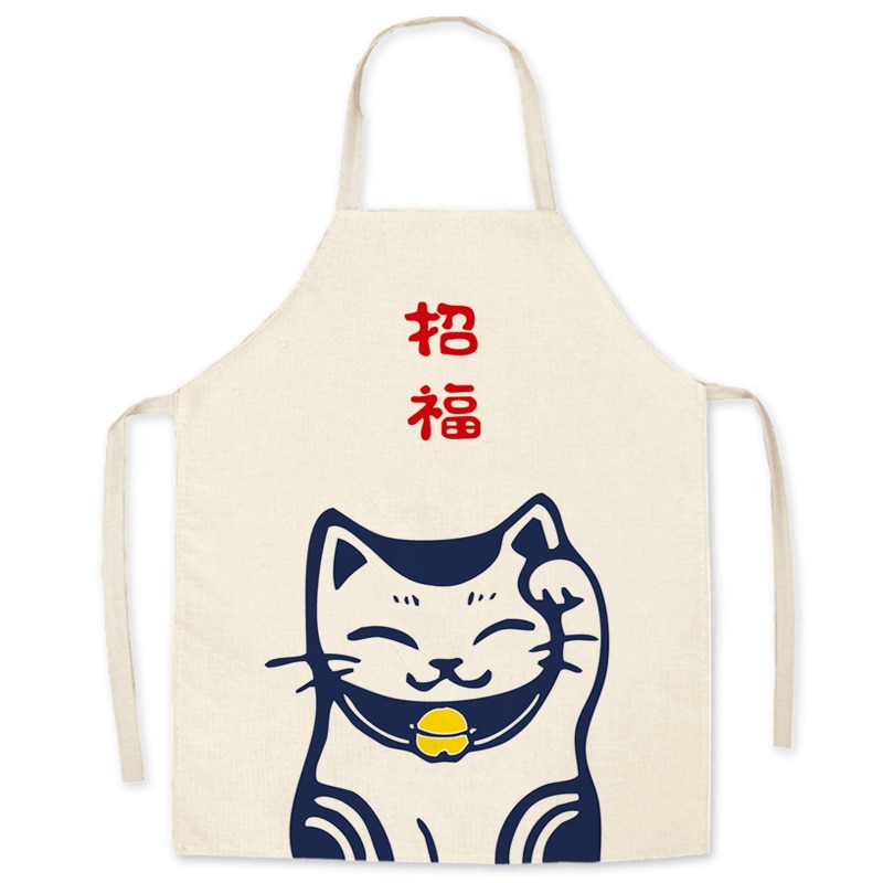 Linen Kitchen Apron - Cat