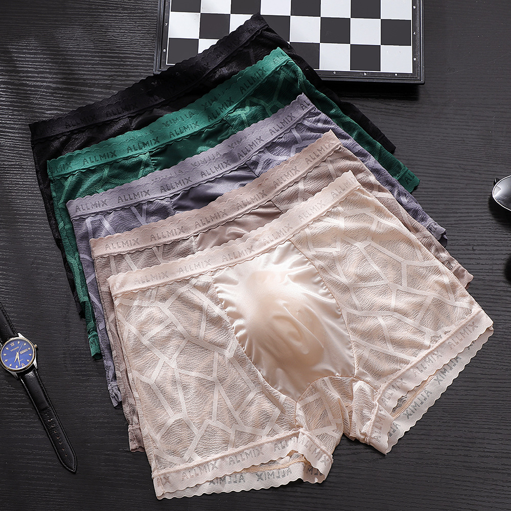 Men's Sexy Translucent Ice Silk Thin Boxer Briefs