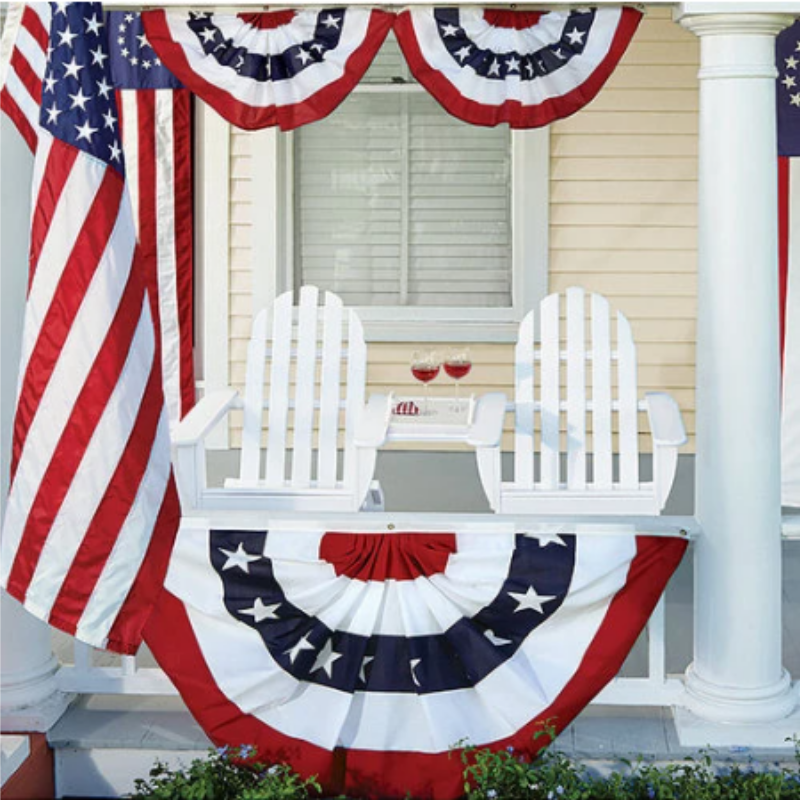 Independence Day Pleated Fan Flag