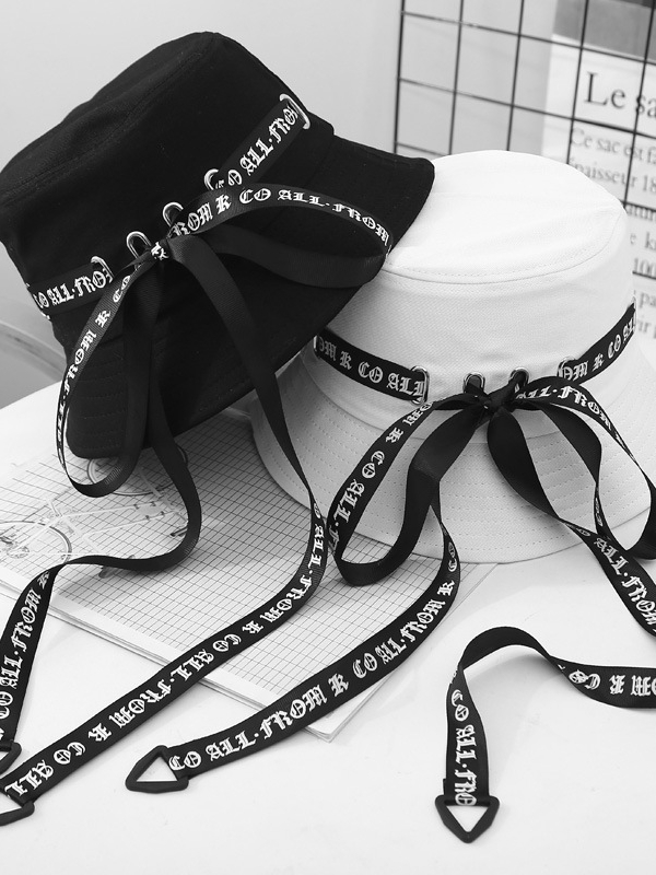 Letter Streamers Decorated Fishermen Hat