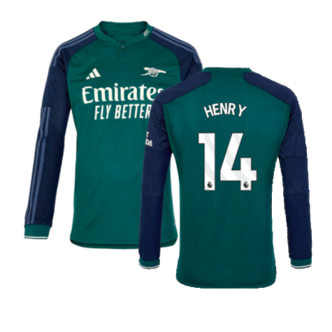Arsenal Thierry Henry 14 Long Sleeve Third Shirt Top Kit 2023-2024