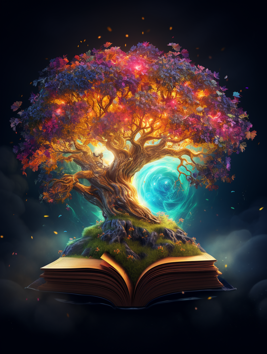 Magic Book Tree (canvas) full round or square drill diamond painting
