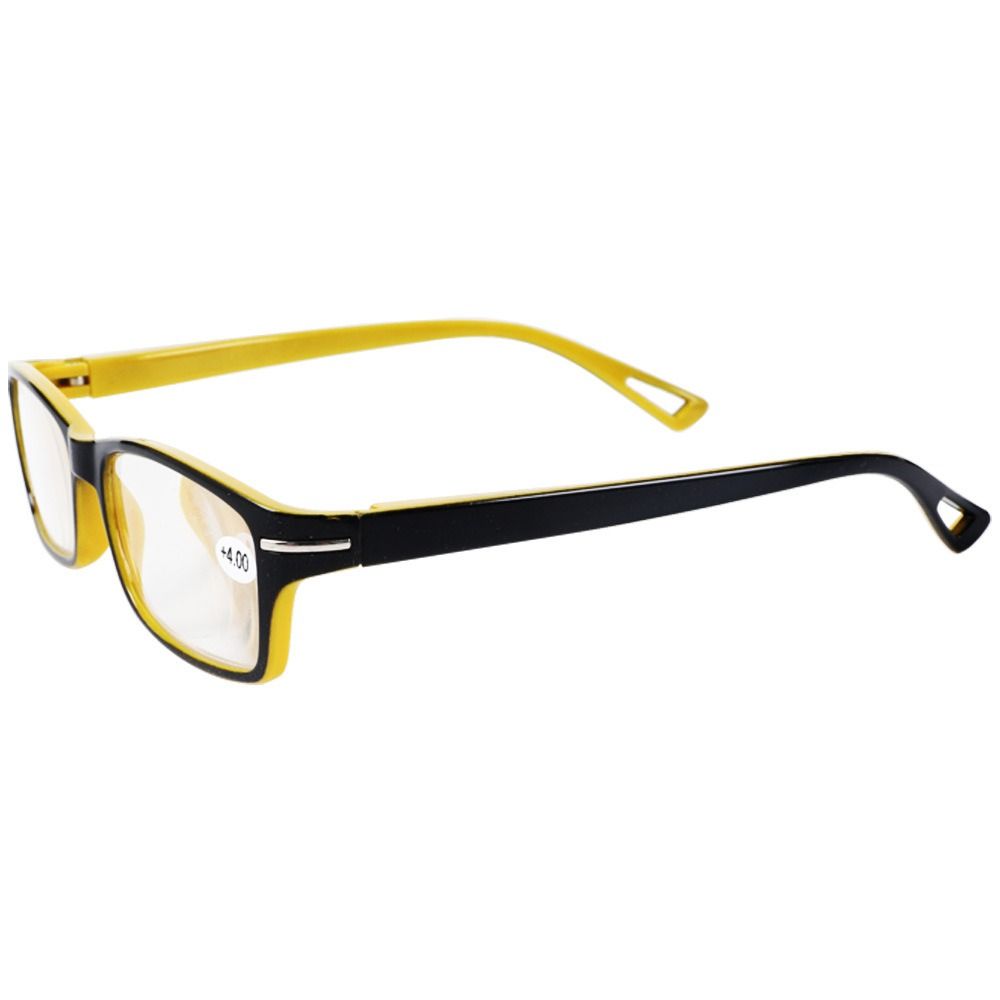 Yellow Black Reading Glasses Decorative Glasses PC Plastic Anti ...