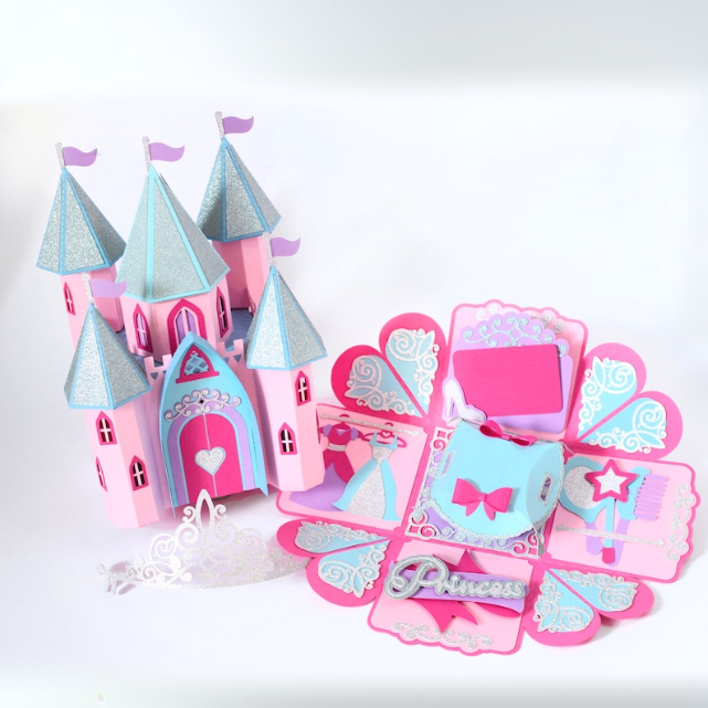 3D Princess Castle SVG – Explosion Box Template for Cricut & Silhouette