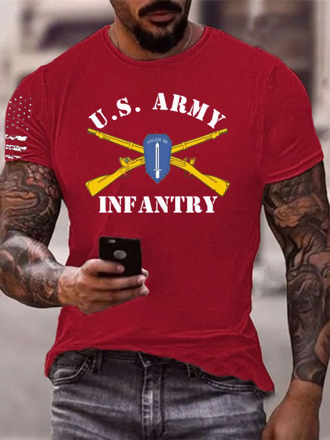 Men' s US Army Infantry Pattern Cotton T-Shirt