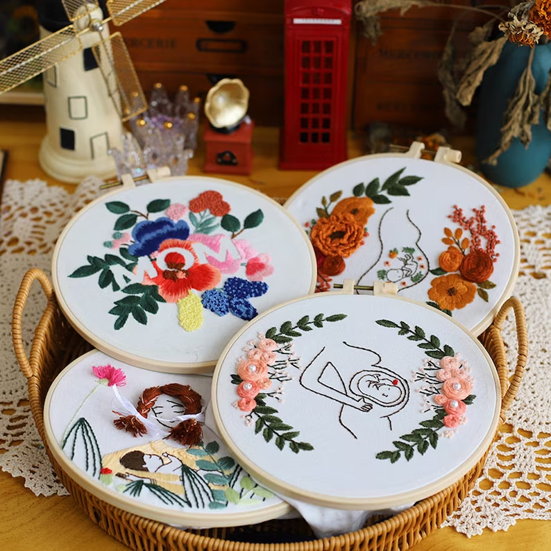 Mother's Day Embroidery Kit for Beginners