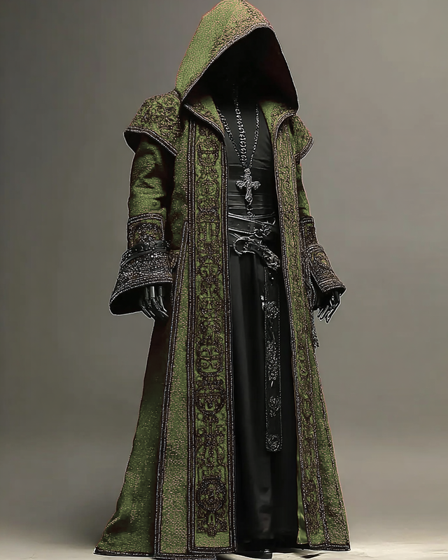 MEN'S AUTUMN AND WINTER FASHION DESIGN PATCHWORK CONTRAST COLOR CLOAK 2b55