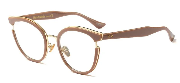 Clear Round Reading Glasses Optical Women Notch Designer Blue Light ...