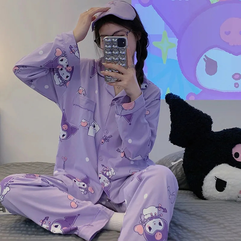 PLUS SIZE SANRIO KUROMI PAJAMAS SET