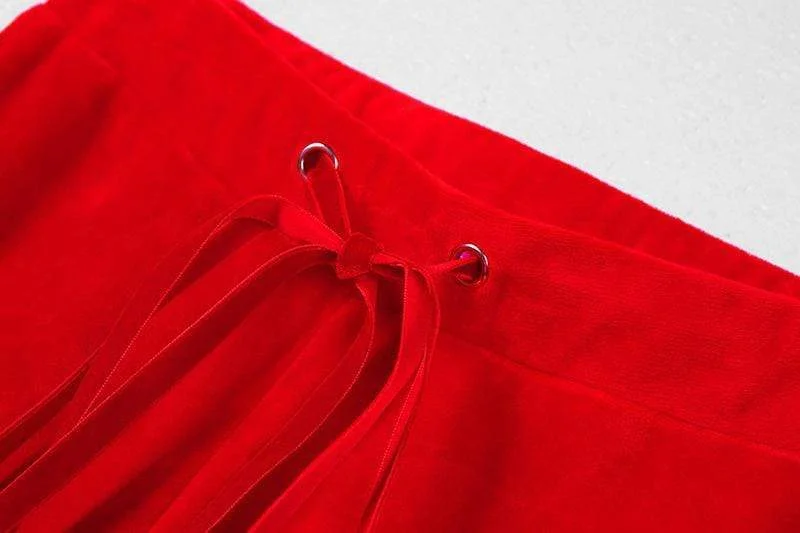 RED HIGH WAIST PANTS