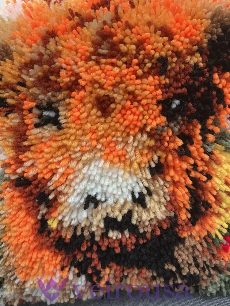 Highland Cow Latch Hook Pillow Kit Crochet Cushion for Beginner